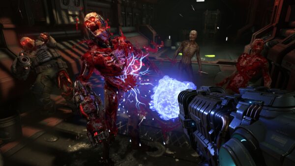 Dit is DOOM Eternal die via Google Stadia wordt gestreamd naar een TV ...